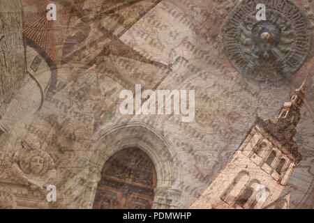 Medieval Europe Theme Collage Background Paper v1 Stock Photo - Alamy