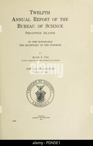 . Annual report of the Director of the Bureau of Science ...