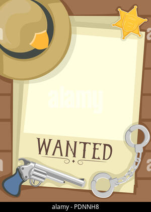 Illustration of a Blank Wanted Poster Stock Photo - Alamy