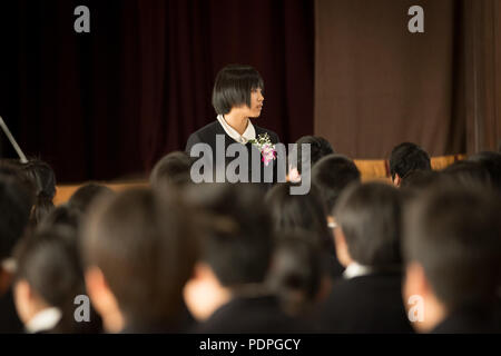 Japanese high school graduation ceremony Stock Photo - Alamy