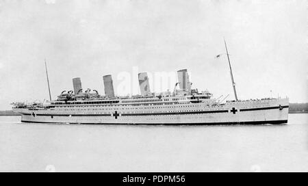 The HMHS Britannic, a British hospital ship, is seen arriving in ...