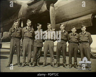 7 463 Squadron RAAF Lancaster aircrew Waddington Nov 1944 AWM P07841 ...