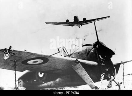 Brewster Buffalo wreck and Junkers Ju 52 on Crete 1941 Stock Photo - Alamy