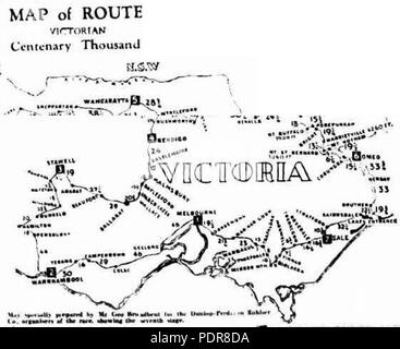 Map of Route Victorian Centenary 1000 Stock Photo - Alamy
