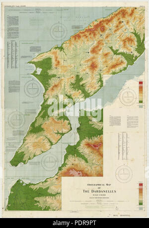 Orographical map of the Dardanelles reduced from captured Turkish maps ...