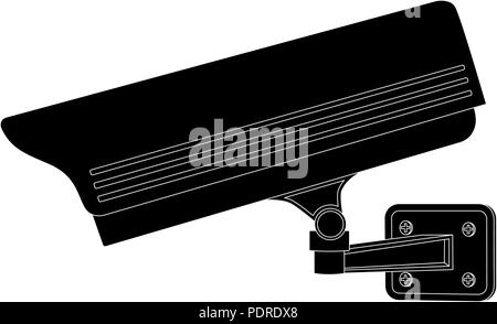 CCTV camera. Side view. Outline vector Stock Vector Image & Art - Alamy