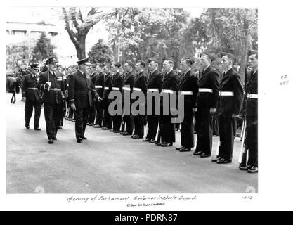 Opening of Parliament, Governor Lt Gen Sir John Lavarack inspects ...