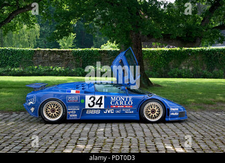 1994 Bugatti EB110 LM Le Mans race car and right. 1995 Bugatti EB110 SC ...