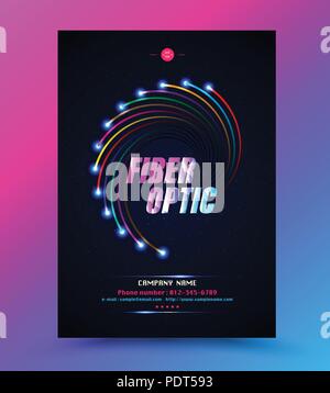 Cover template for network technology fibre optic. Vector illustration ...