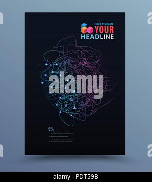 Cover template for network technology fibre optic. Vector illustration ...