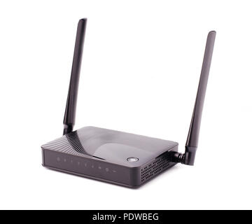 Wireless wi-fi router isolated on white Stock Photo - Alamy