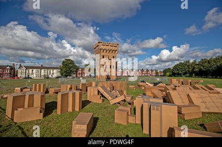 A cardboard recreation of Miller's Castle, which stood in Bootle in the ...