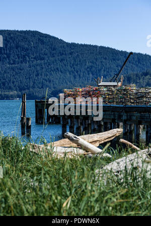 Crab Traps on fishing dock Stock Photo - Alamy