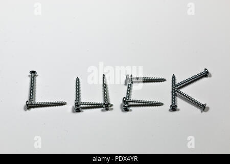 word screw written with screws on white background Stock Photo - Alamy