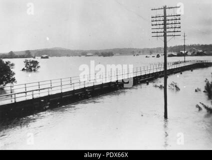 1 291207 Albert River Bridge under flood 24-25 January, 1947 Stock ...