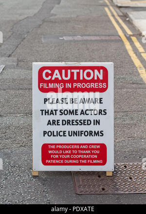 Caution Filming in Progress Stock Photo - Alamy