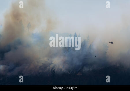 Helicopters Battling Port Alberni Arbutus Ridge Forest Fire Stock Photo ...