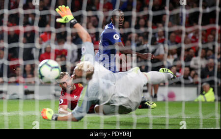 Manchester United's Luke Shaw scores an own goal following a cross from ...