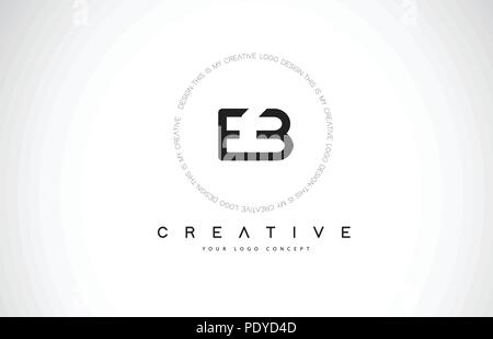 creative Letter EB logo design black and white logo elements. simple ...
