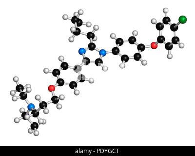 Azeliragon Alzheimer disease drug molecule, illustration Stock Photo ...