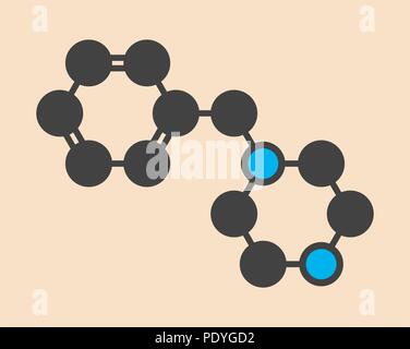 Benzylpiperazine (BZP) recreational drug molecule. Skeletal formula ...