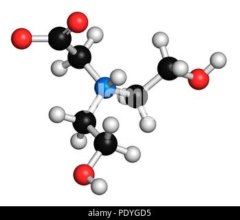Bicine buffering agent molecule. 3D rendering. Atoms are represented as ...
