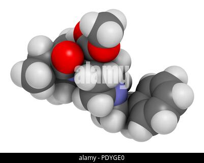 Carfentanil (carfentanyl) synthetic opioid drug molecule. Stylized ...