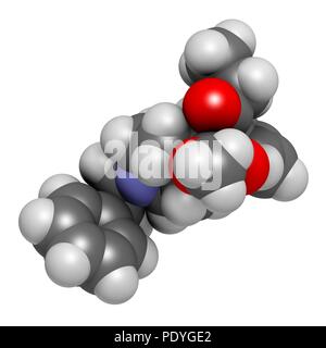 Carfentanil (carfentanyl) synthetic opioid drug molecule. 3D rendering ...