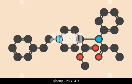 Carfentanil (carfentanyl) synthetic opioid drug molecule. 3D rendering ...