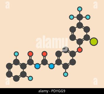 Flufenoxuron insecticide molecule. Skeletal formula Stock Photo - Alamy