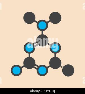 Imeglimin diabetes drug molecule. Stylized skeletal formula (chemical ...
