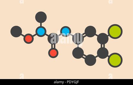 Linuron herbicide molecule. Stylized skeletal formula (chemical ...
