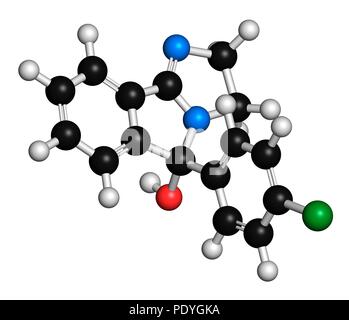 Mazindol appetite suppressant drug molecule, illustration Stock Photo ...