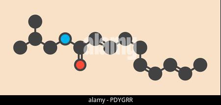 Spilanthol molecule. Local anaesthetic present in Acmella oleracea ...