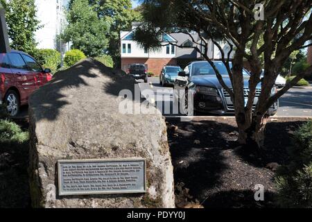 A plaque where once stood the location of the fictional Delta House, in ...