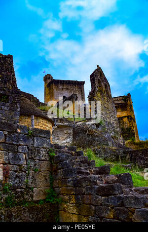 The ruins of Commarque Castle in the Dordogne France used as a location ...