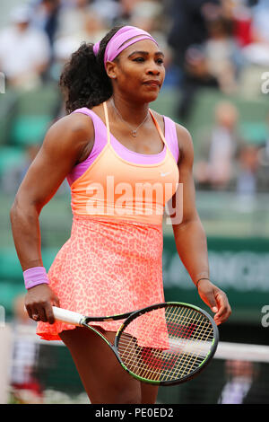 Nineteen times Grand Slam champion Serena Williams in action during her ...