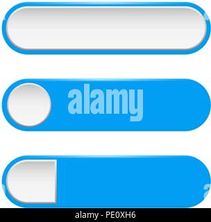 Blue menu buttons. 3d oval web icons Stock Vector Image & Art - Alamy