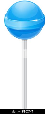 Bright blue sugar background with bright colorful lollipops candy ...