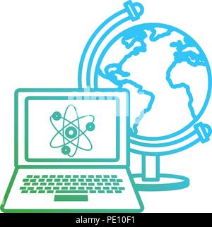 laptop with atom and planet earth Stock Vector Image & Art - Alamy