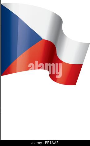 Waving flag of Czechia on white background. Template for independence ...