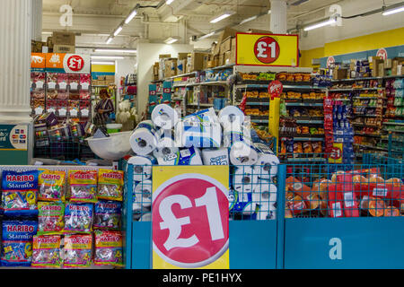 Inside a Poundland store Stock Photo - Alamy