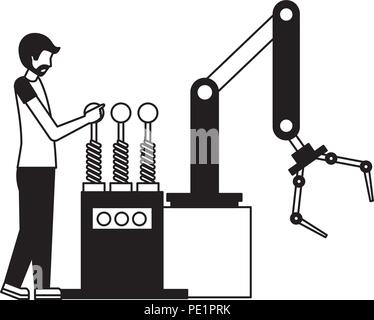 operator with robotic hand machine icon Stock Vector Image & Art - Alamy
