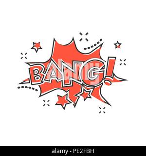 BANG! comic sound in speech bubble. Comic text. Vector bubble icon speech phrase. Comics book ...