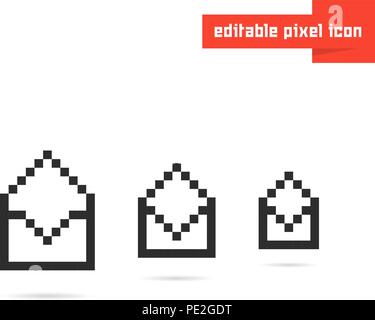 Envelope icon symbol pixel art design Stock Vector Image & Art - Alamy