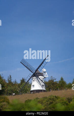 Cobstone Windmill above Turville Village in snow, Chiltern Hills ...