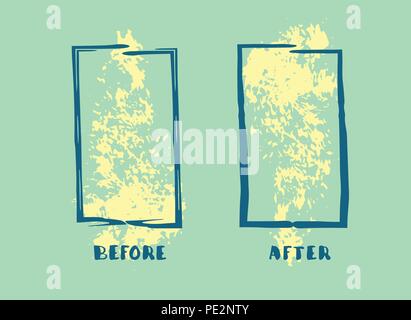 Before and After. Comparison banner with empty space. Template for ...