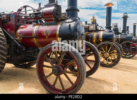 A traction engine heading for a Steam Rally in June 2009 crosses a ...