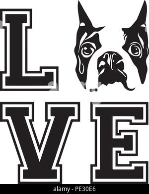 head face dog boston terrier logo symbol icon vector graphic design ...
