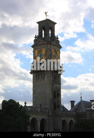 The clock tower at Cliveden, a National Trust property in Taplow ...